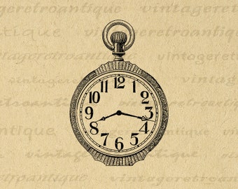 Printable Digital Antique Pocket Watch Image Time Clock | Etsy