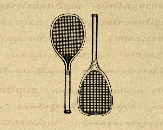 Tennis Racquets Printable Tennis Racket Digital Image Sports | Etsy