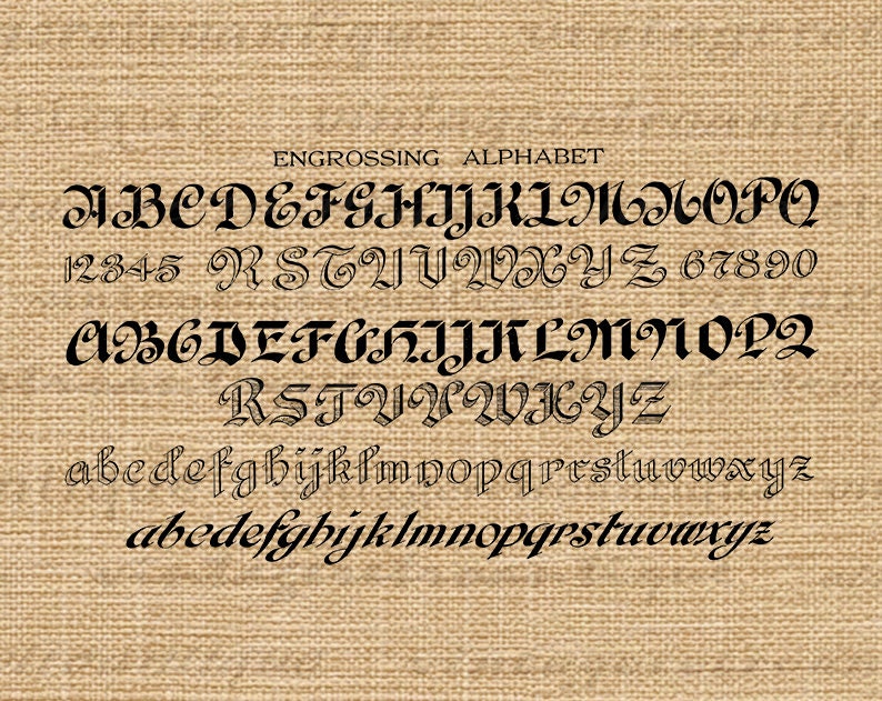 Assorted Antique Alphabets Graphic Printable Image Various Old ...