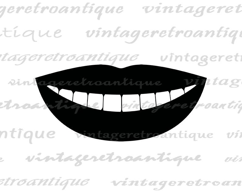 Printable Smiling Mouth Graphic Smile Icon Instant Download - Etsy