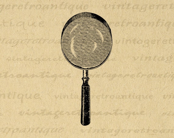 Magnifying Glass Digital Image Graphic Illustration Printable | Etsy