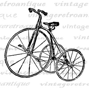 Antique Tricycle Bike Graphic Image Download Bicycle Digital Tricycle ...