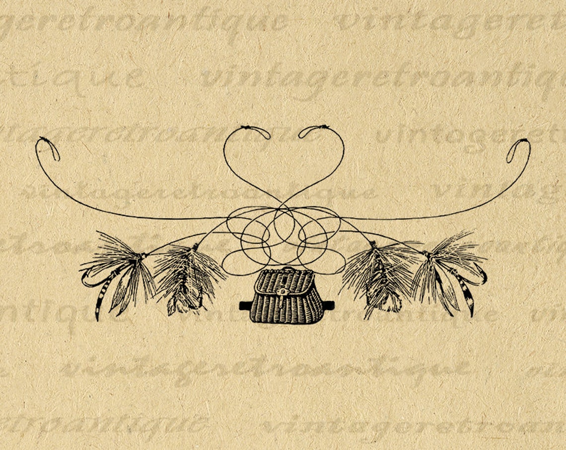 Fly Fishing Image Digital Graphic Download Printable Fly - Etsy