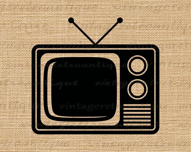 Digital Printable Television Graphic Vintage TV Image Artwork - Etsy