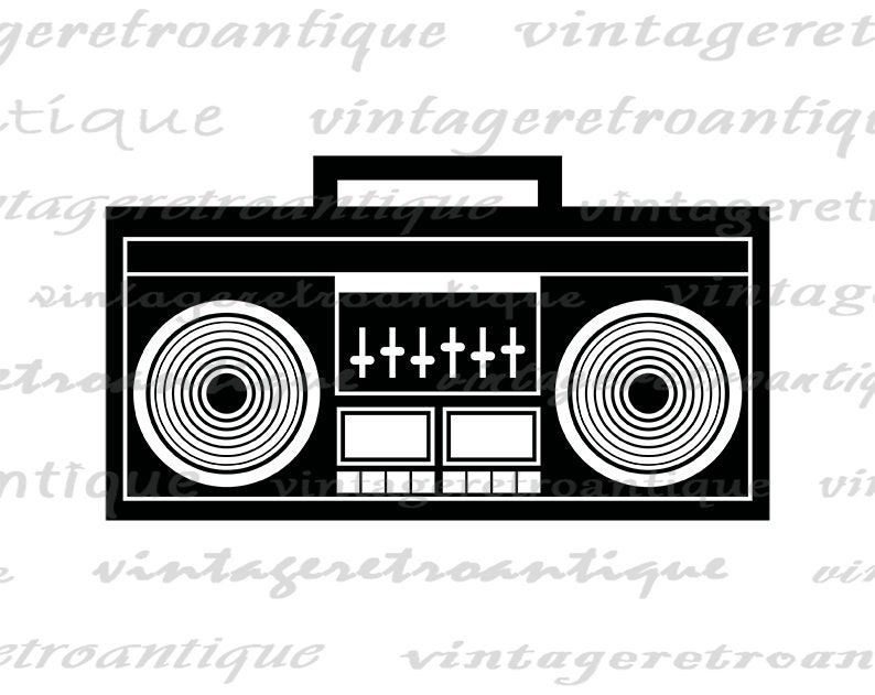 Printable Boombox Digital Image Download Radio Stereo Graphic - Etsy