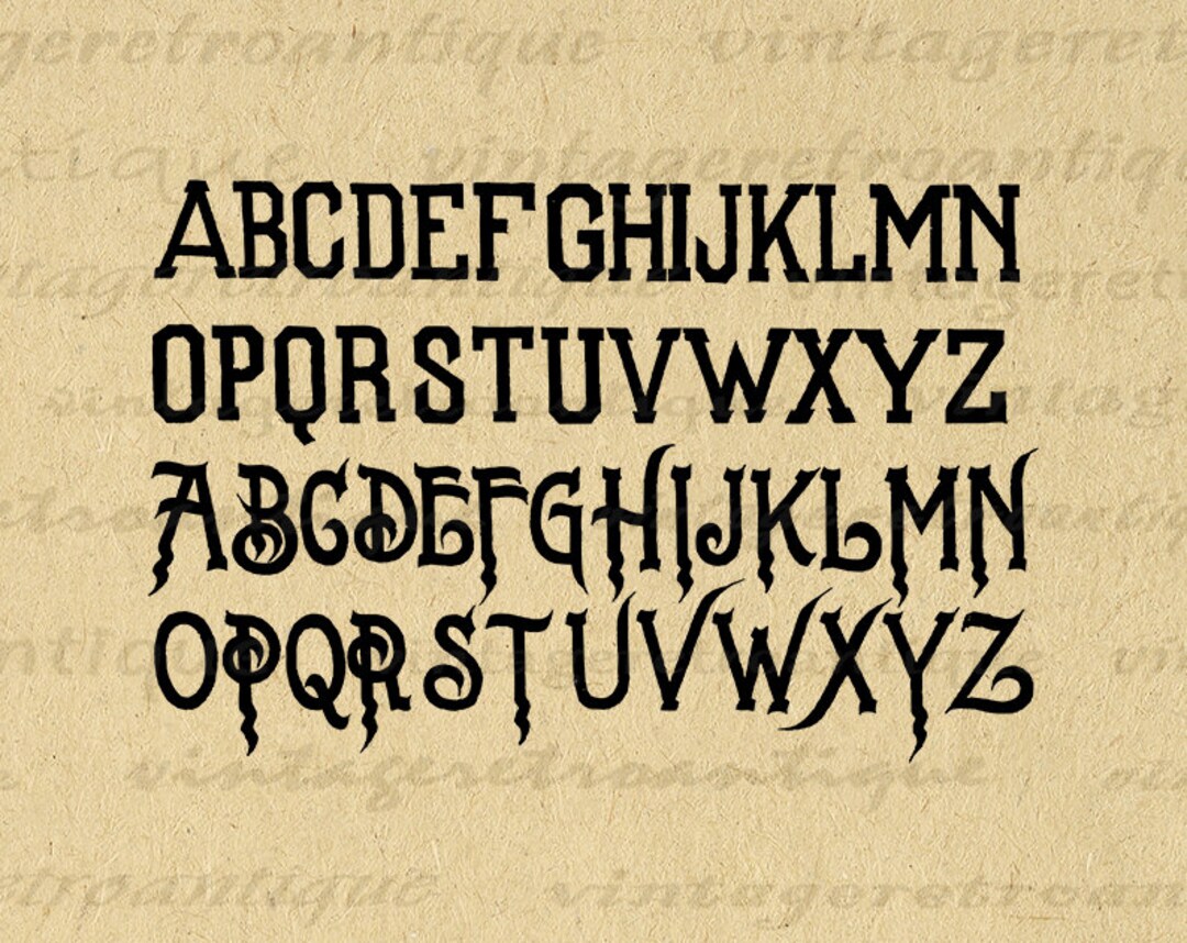 Halloween Alphabets Graphic Digital Download Scary Halloween Alphabet ...
