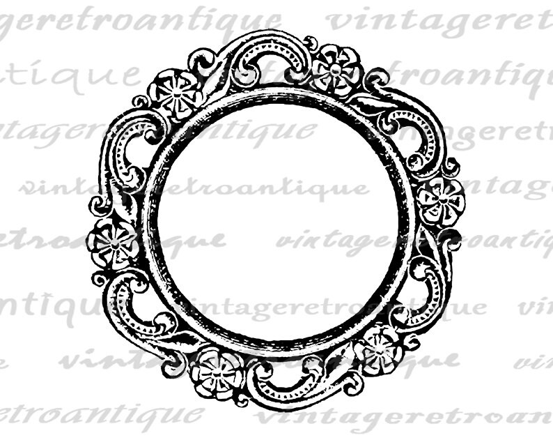 Printable Digital Elegant Circle Frame Graphic Design - Etsy