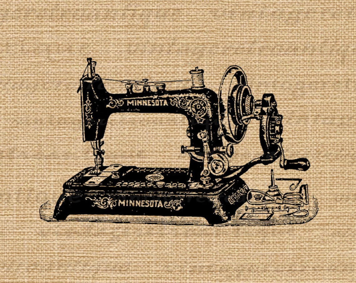 Printable Antique Sewing Machine Graphic Illustration Download - Etsy