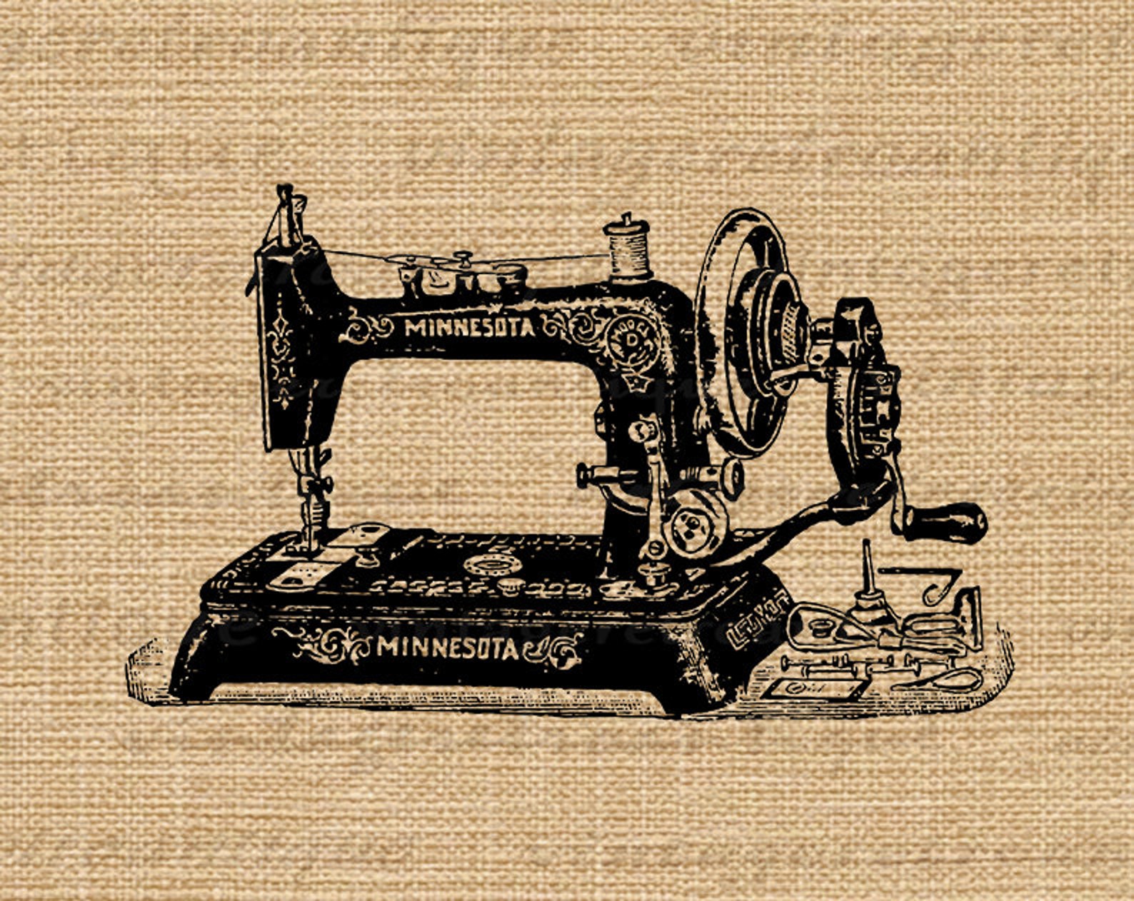 Printable Antique Sewing Machine Graphic Illustration Download - Etsy