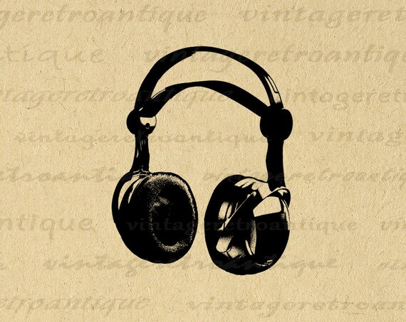 Printable Headphones Graphic Music Illustration Digital Image | Etsy