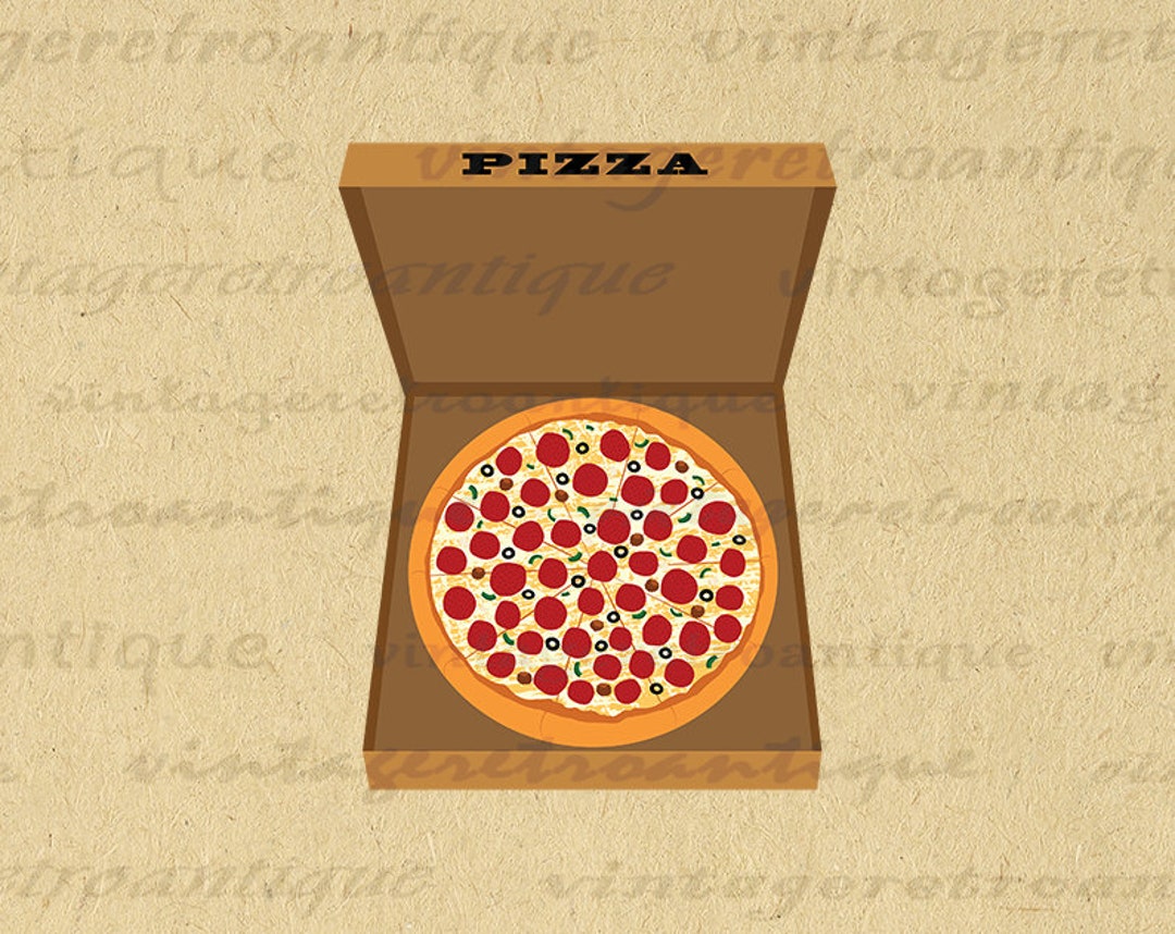 Pizza Illustration Digital Graphic Printable Pizza Image Download Color ...