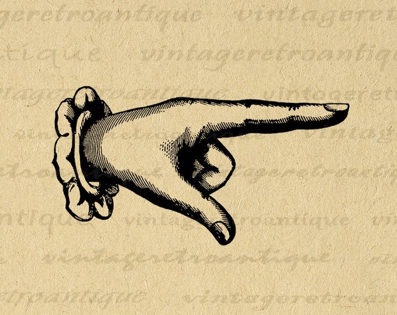 Vintage Pointing Finger Clip Art