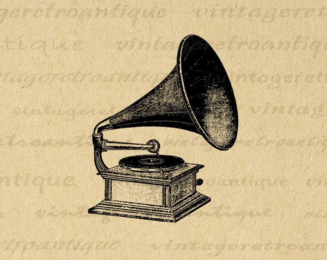 Printable Antique Phonograph Digital Image Graphic Music Record Player ...