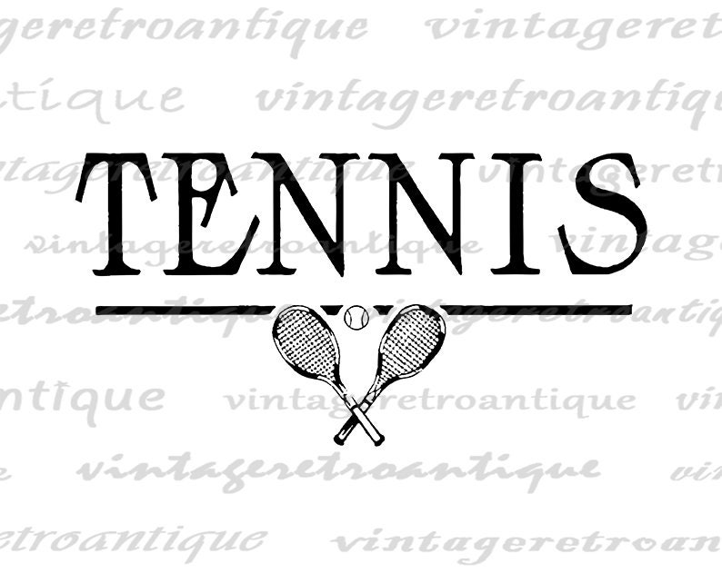 Printable Tennis Image Graphic Antique Tennis Rackets Ball and - Etsy