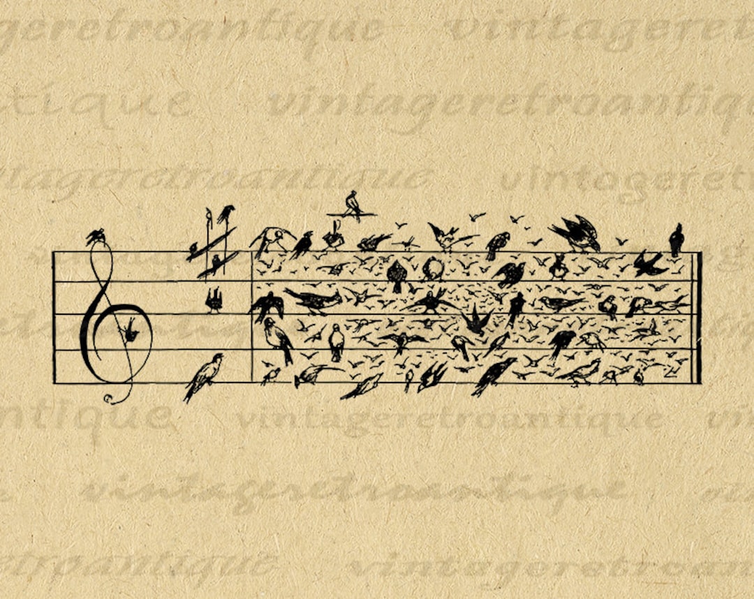 Birds Music Notes Printable Image Graphic Musical Notation Sheet Music ...