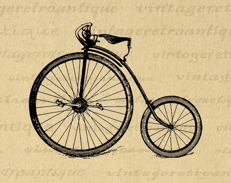 Antique High Wheel Bicycle Printable Digital Download - Etsy