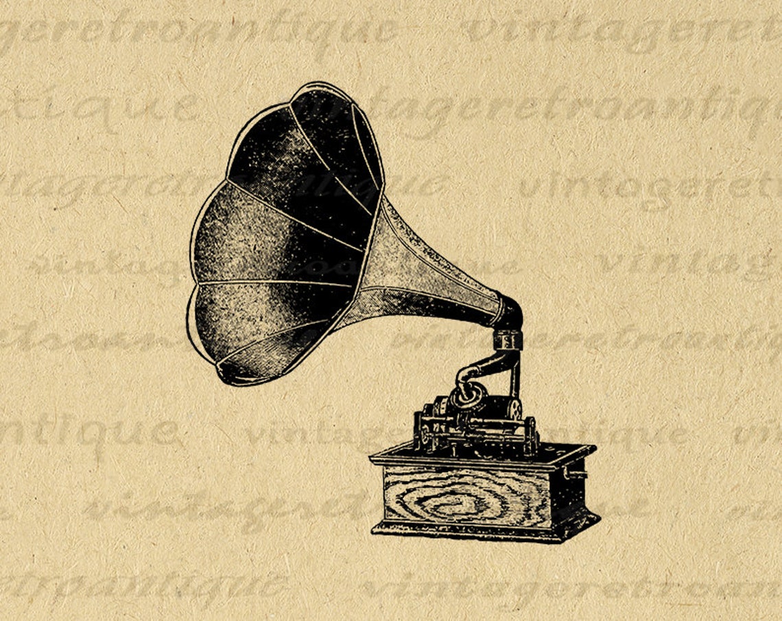 Digital Graphic Phonograph Printable Talking Machine Image - Etsy