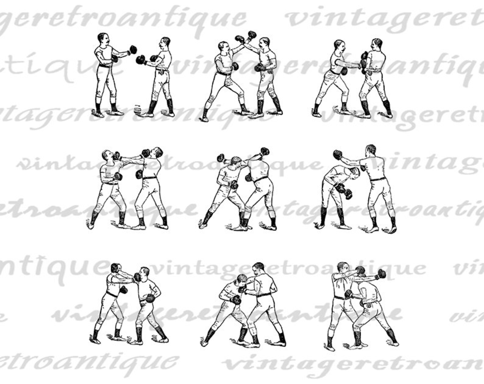 Boxers Collage Sheet Printable Image Graphic Boxing Download - Etsy