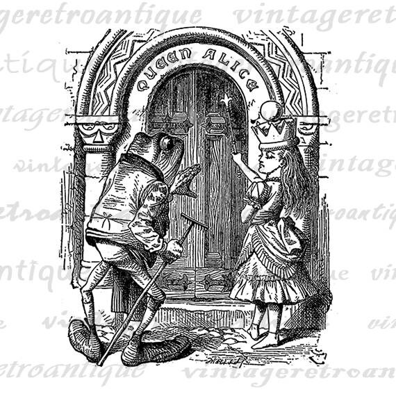 Alice in Wonderland Alice and the Frog Printable Graphic Digital Image ...