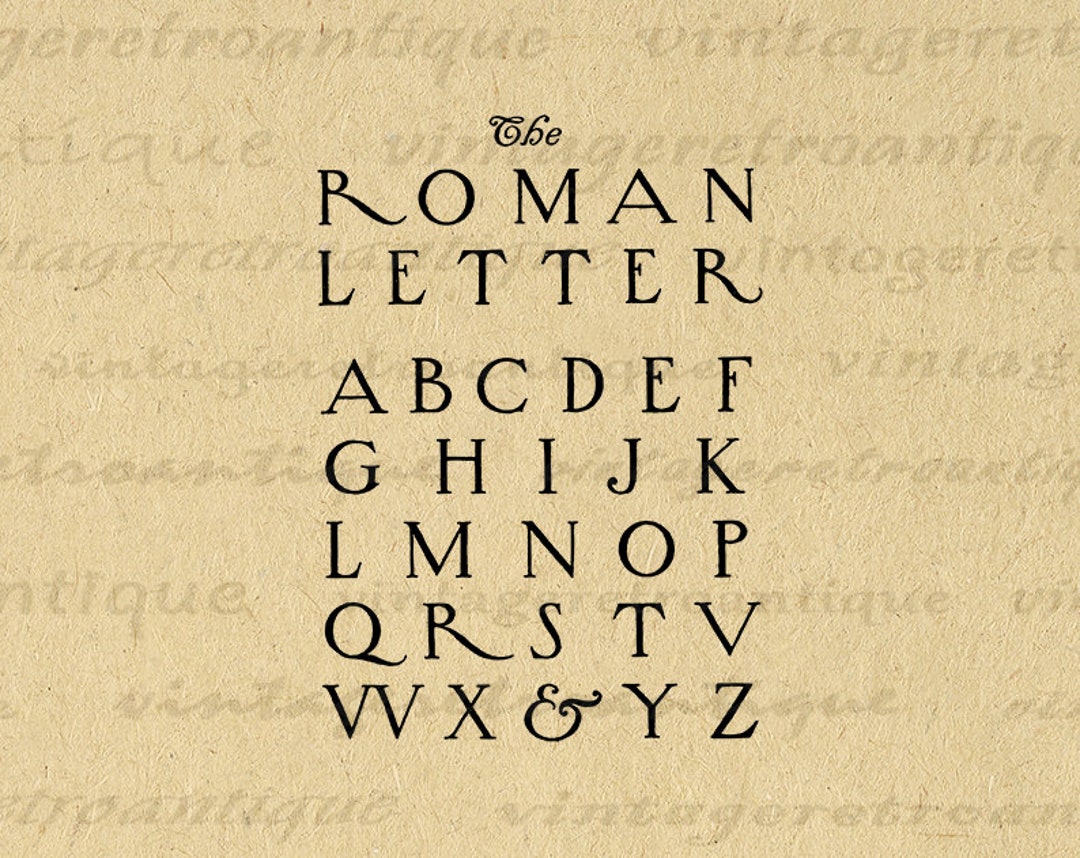 Printable Graphic Roman Style Letters Collage Sheet Download Alphabet ...
