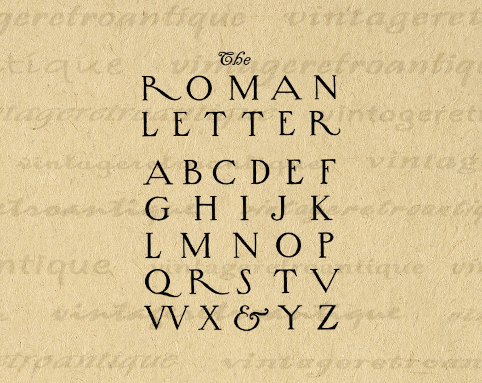 Printable Graphic Roman Style Letters Collage Sheet Download Alphabet ...