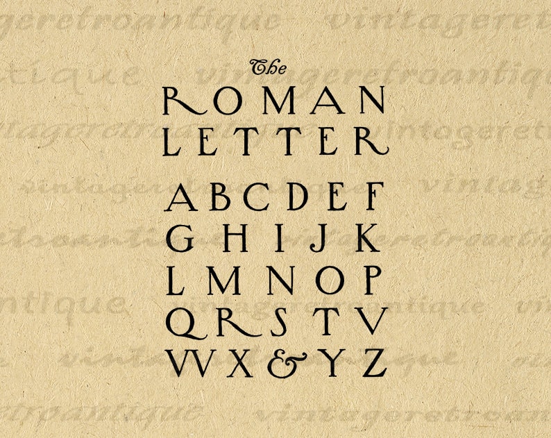 Roman Style Lettering Alphabet