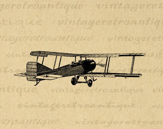 Printable Airplane Digital Image Download Antique Biplane | Etsy