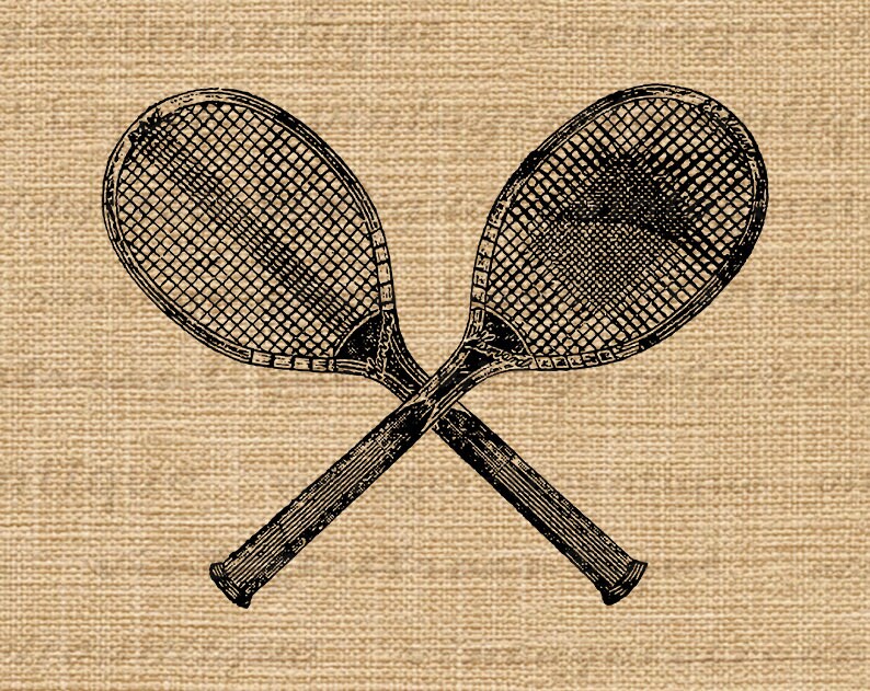 Printable Tennis Racquets Digital Download Tennis Racket Illustration ...
