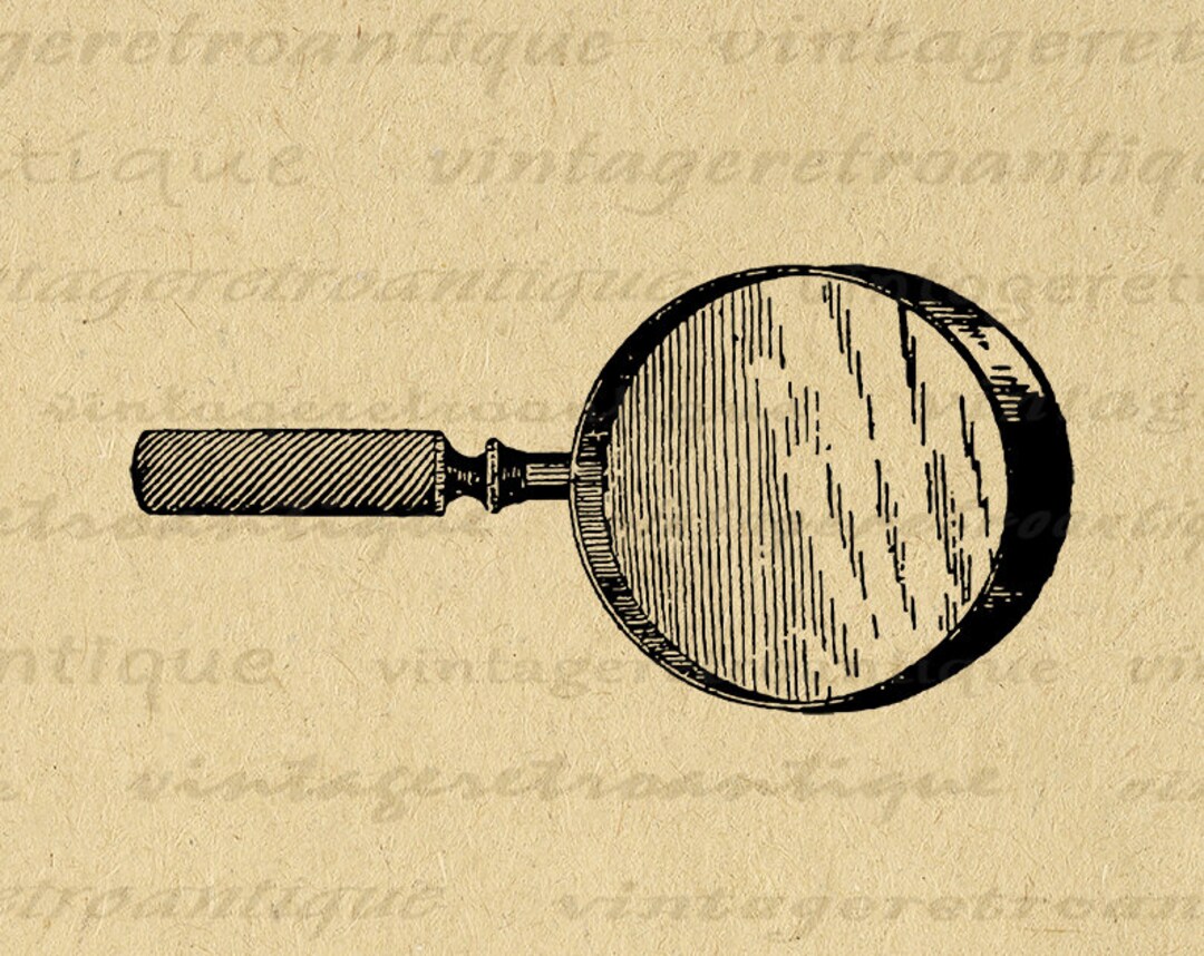 Digital Printable Magnifying Glass Image Antique Illustration - Etsy
