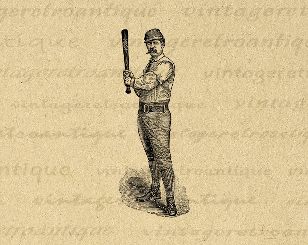 Vintage Baseball Player Clipart