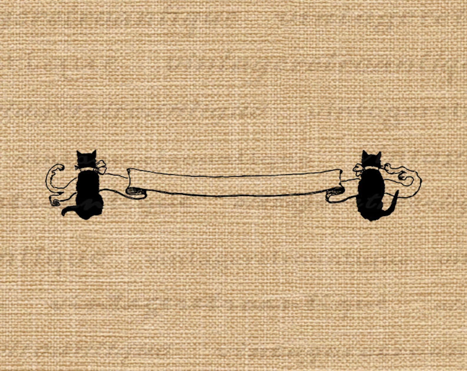 Printable Scroll Banner With Cats Illustration Download Paper - Etsy