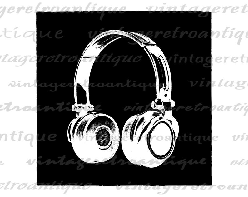 Headphones Graphic Digital Image Printable Music Headphones - Etsy