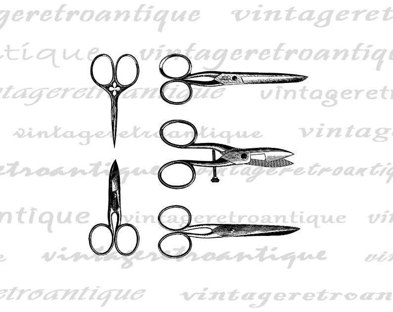 Printable Digital Scissors and Shears Collage Sheet Graphic - Etsy