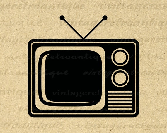 Digital Printable Television Graphic Vintage TV Image Artwork | Etsy