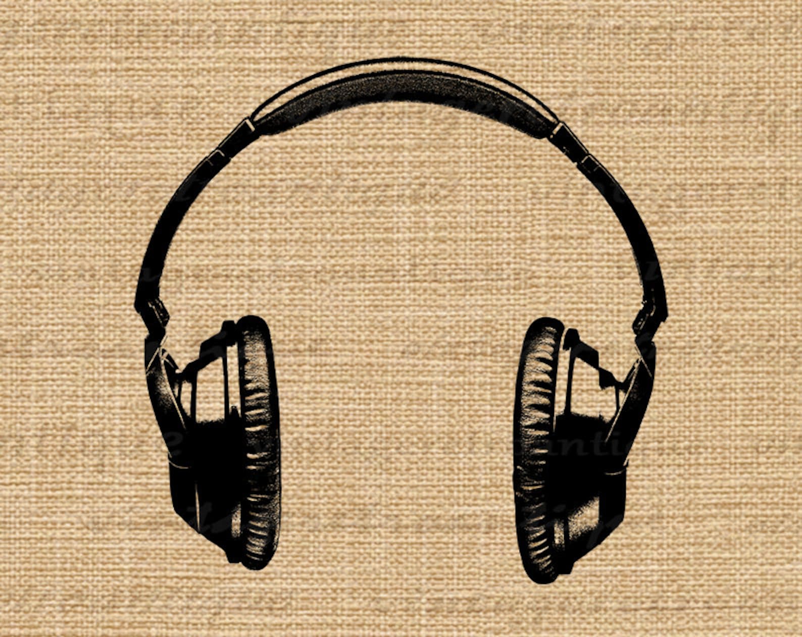 Digital Printable Headphones Graphic Music Illustration Image - Etsy