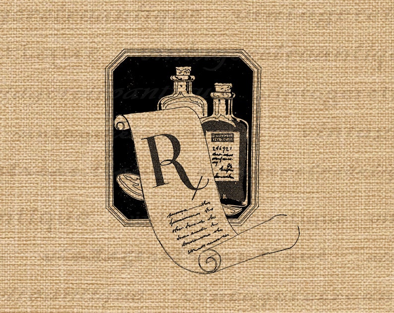 Printable Graphic Antique Medicine Digital Prescription Script - Etsy