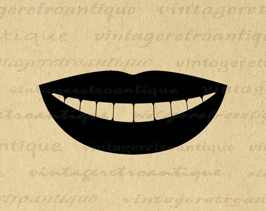 Printable Smiling Mouth Graphic Smile Icon Instant Download Digital ...