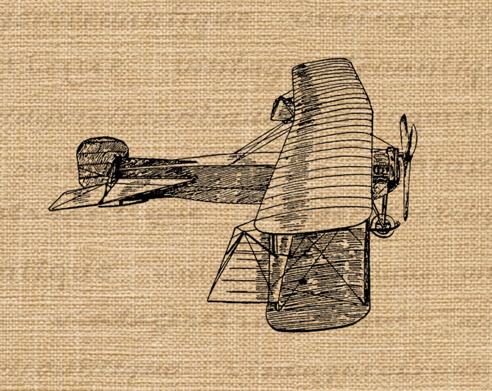 Digital Airplane Graphic Image Vintage Biplane Artwork Download Plane ...