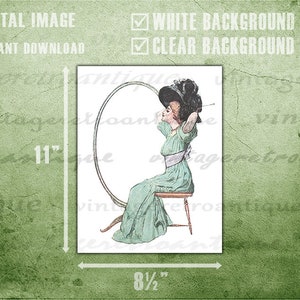 Printable Digital Classy Woman Girl Lady Download Color Illustration ...