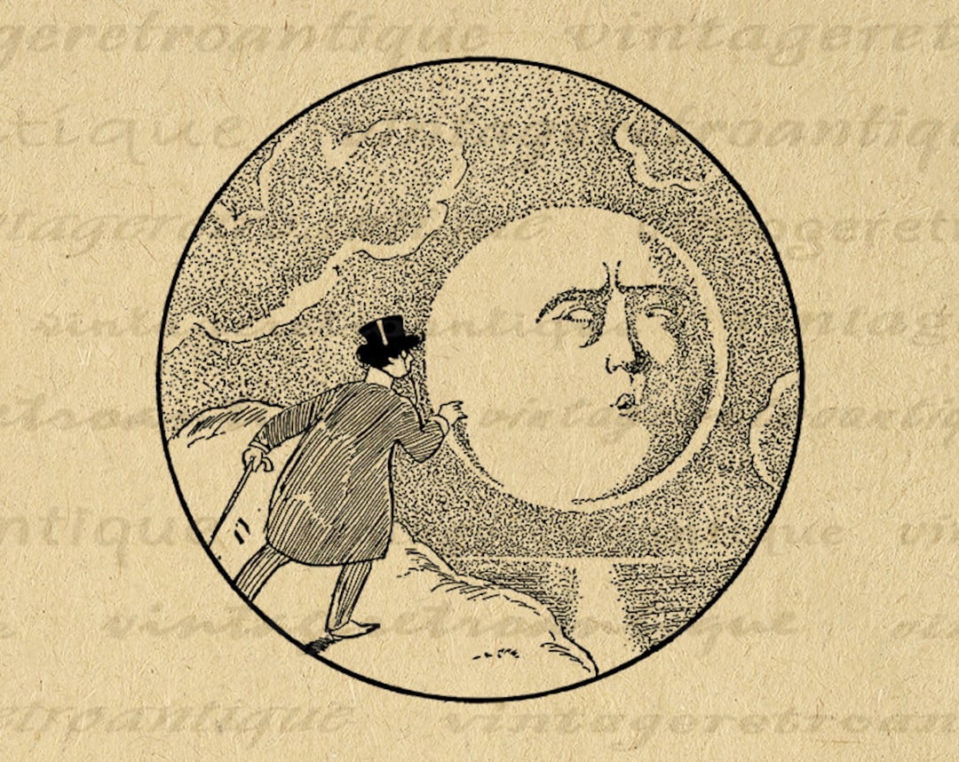 Moon Illustration Antique