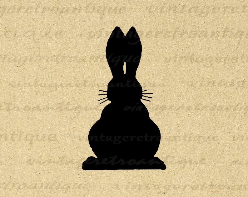 Bunny Silhouette Printable Graphic Download Rabbit - Etsy