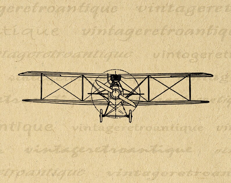 Printable Old Fashioned Biplane Graphic Image Antique Airplane - Etsy