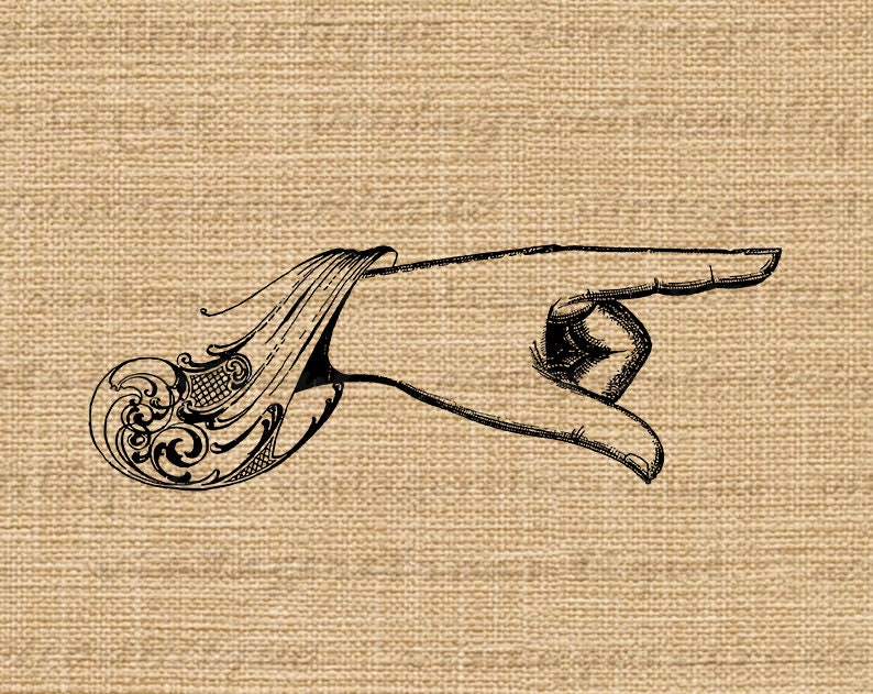 Ornamental Pointing Finger Digital Graphic Image Elegant Hand Design ...
