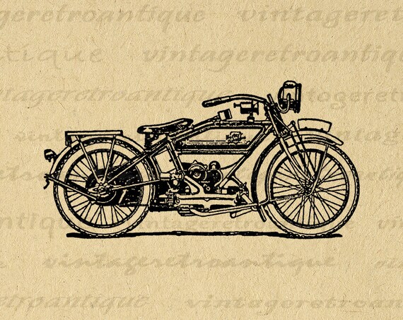 Printable Image Motorcycle Digital Graphic Illustrated Instant | Etsy