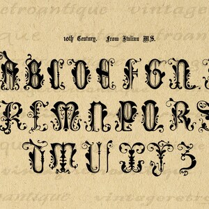 Digital Image Elegant Alphabet Printable Fancy Italian Alphabet Letters ...