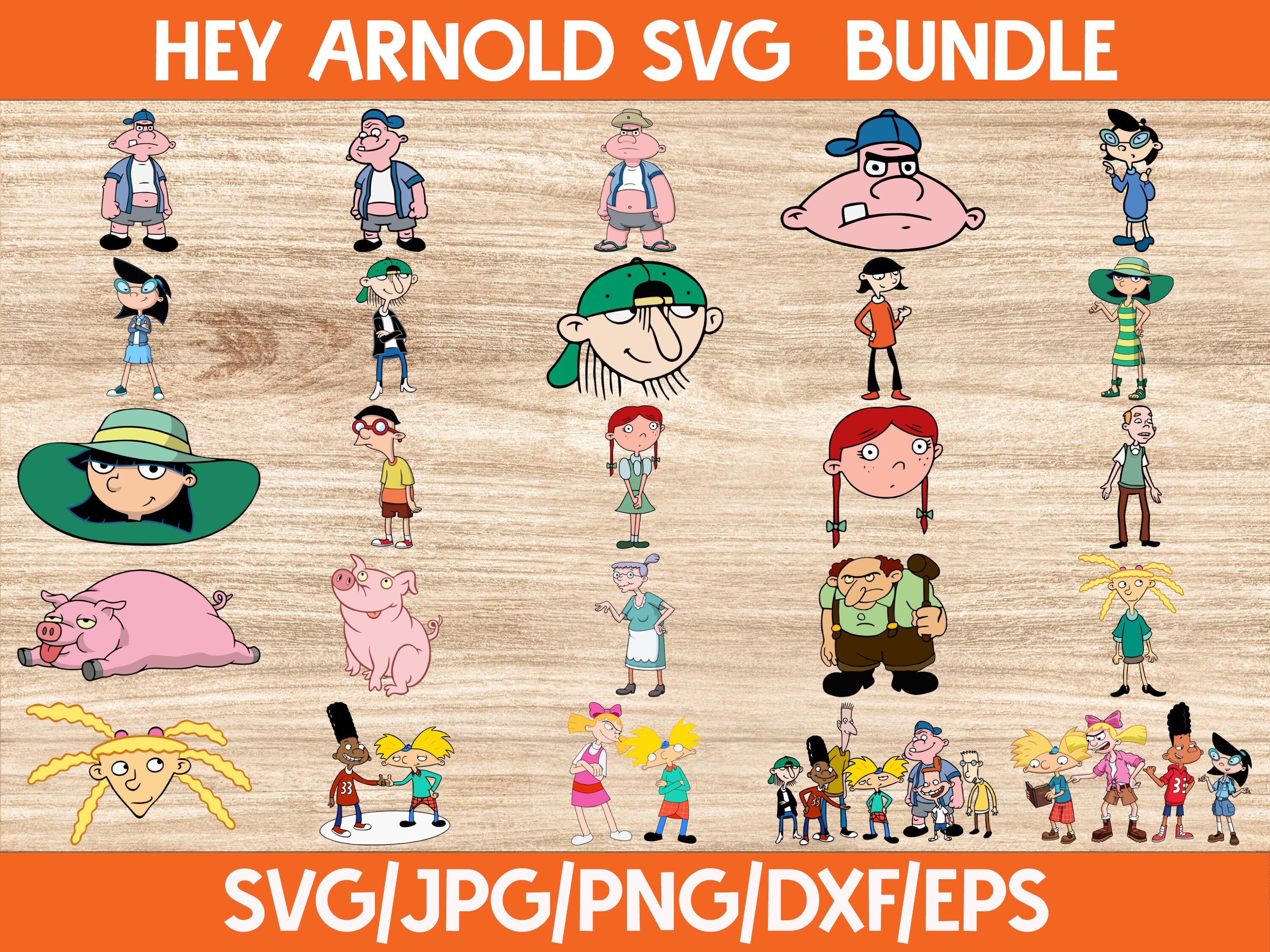 Hey Arnold SVG Bundle, Hey Arnold Digital SVG, Cricut File, Instant ...