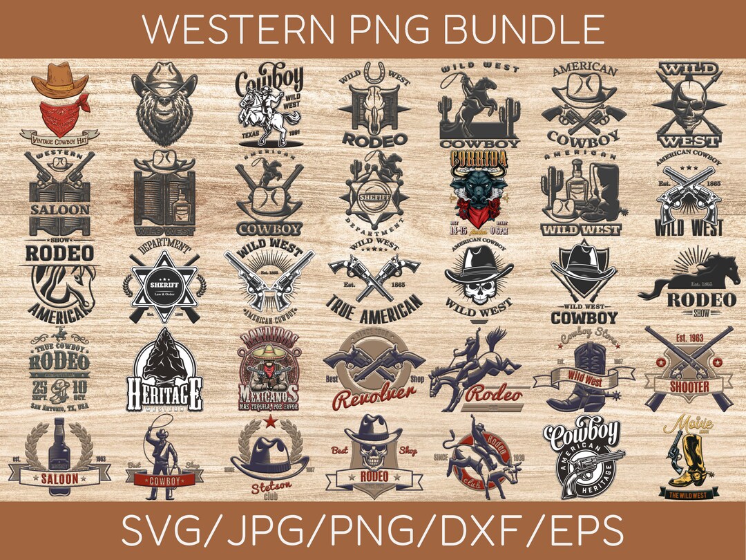 Western PNG/SVG Bundle, Western Sublimate Design, Cowboy Logo, American ...