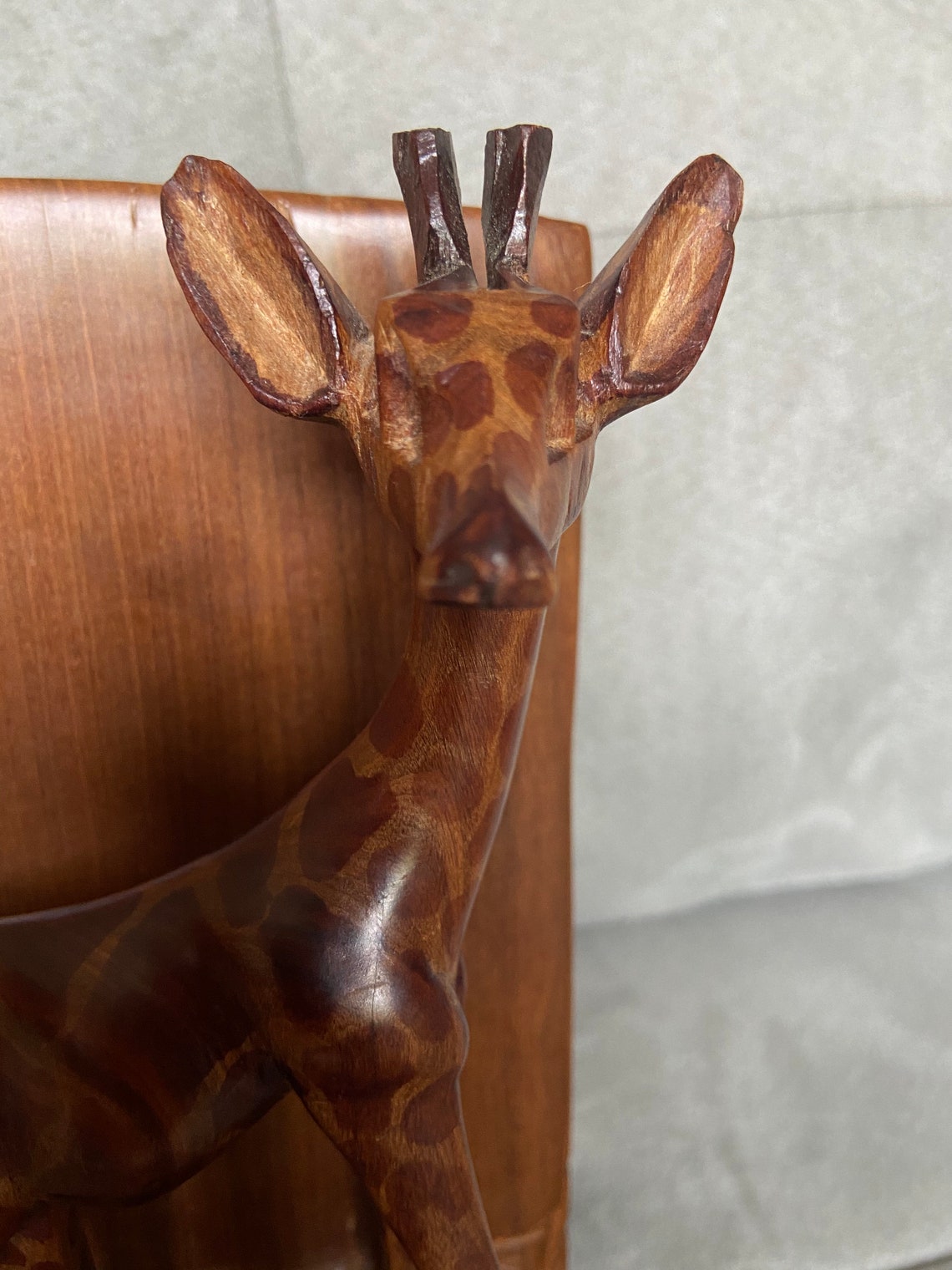 Carved Giraffe Bookend, Vintage Wooden Figurine, Boho Safari Decor - Etsy