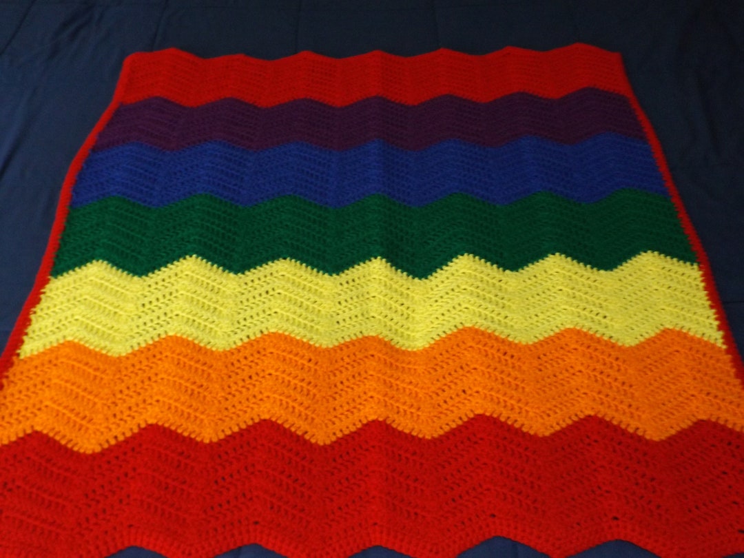 Rainbow Baby Blanket/multi Color Baby Blanket/crocheted Baby Afghan ...