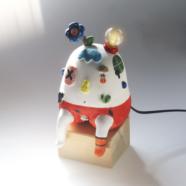 Ceramic Character Lamp - Etsy